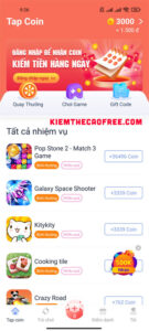 Tap Coin App chơi game kiếm tiền đổi thẻ cào, Cách Hack xu - Kiếm Thẻ Cào
